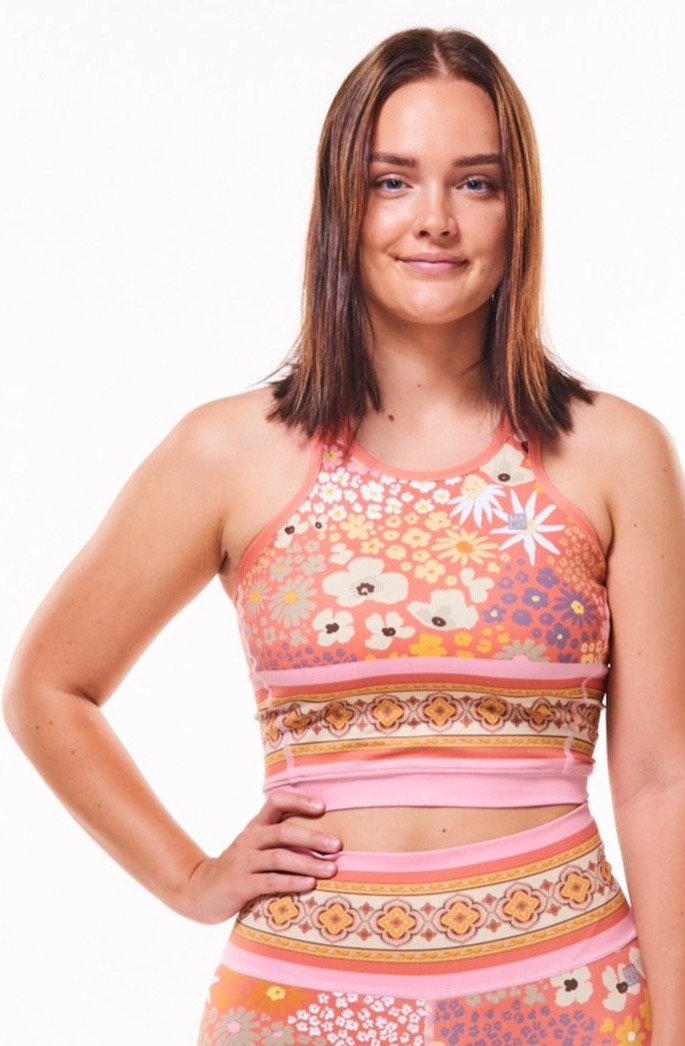 WYN by MALO core crop (with phone pocket) - flower child blush